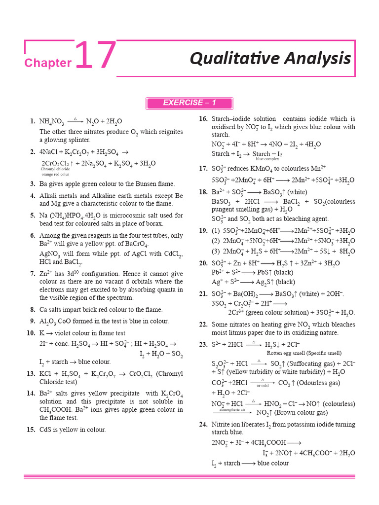 Qualitative Analysis | PDF | Hydroxide | Chemical Substances