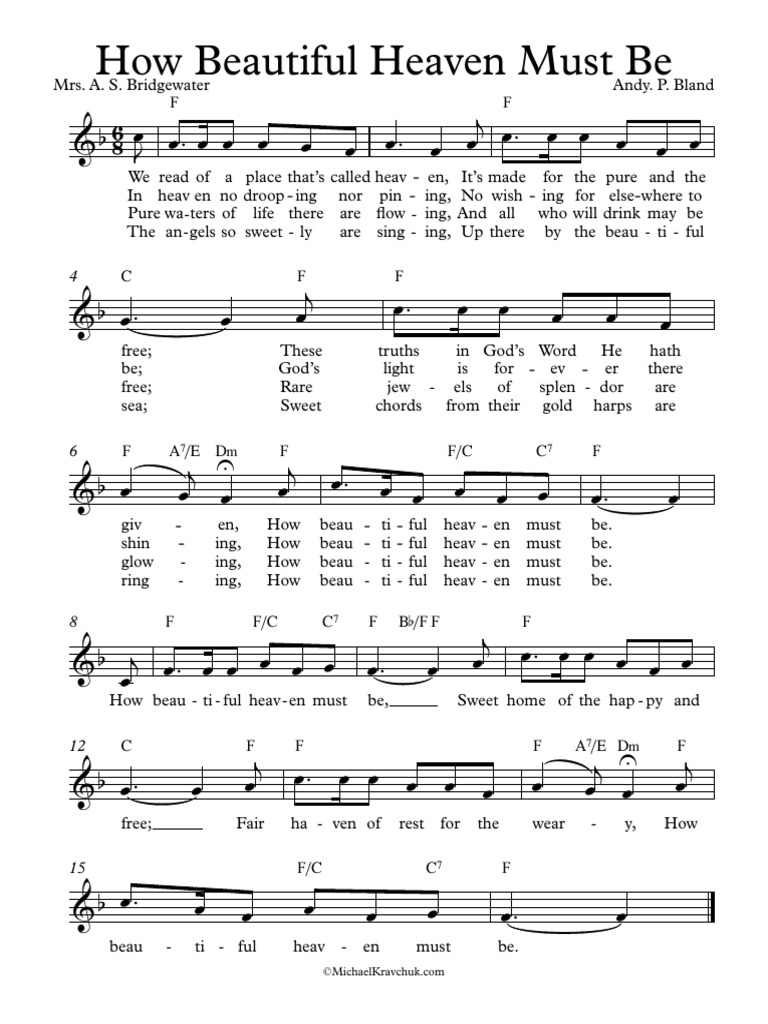 How Beautiful Heaven Must Be Sheet Music | PDF