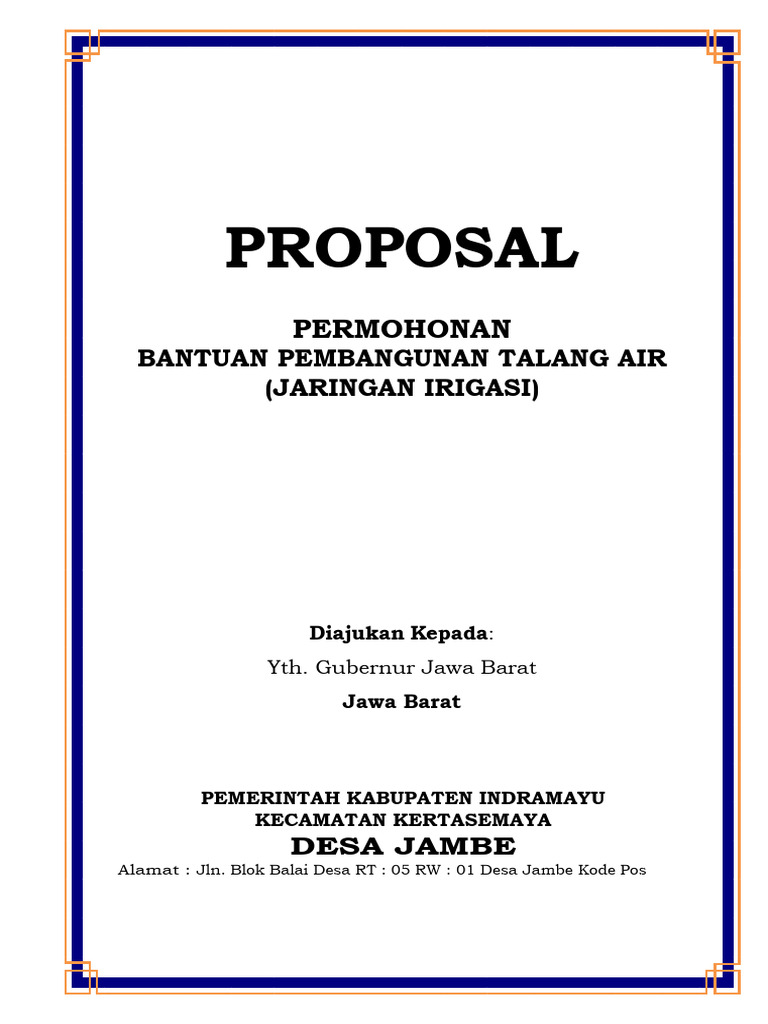 Proposal Irigasi Talang Jambe Ok | PDF
