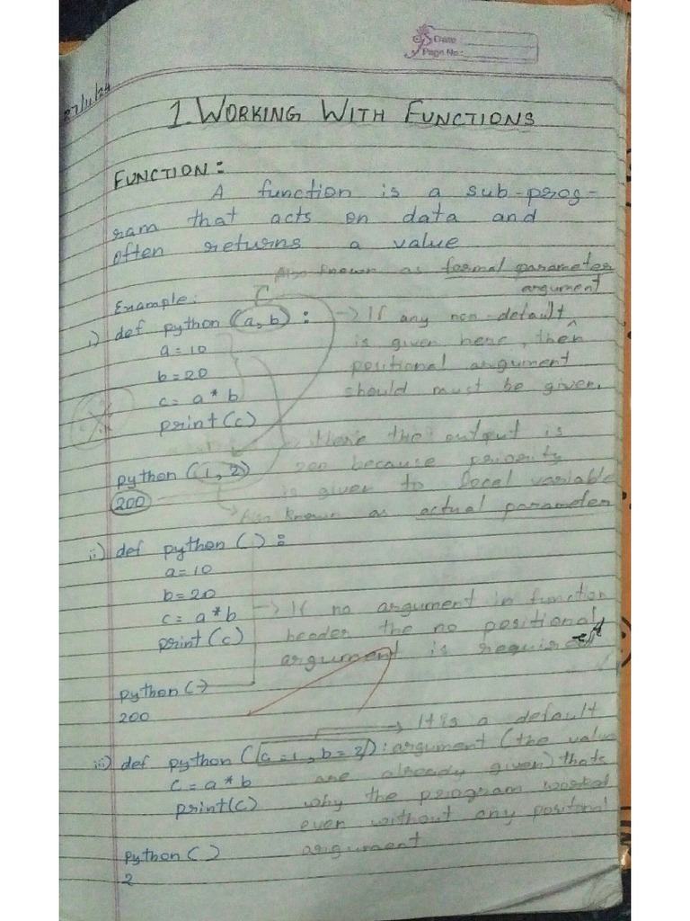 Working With Functions Ch-1 | PDF