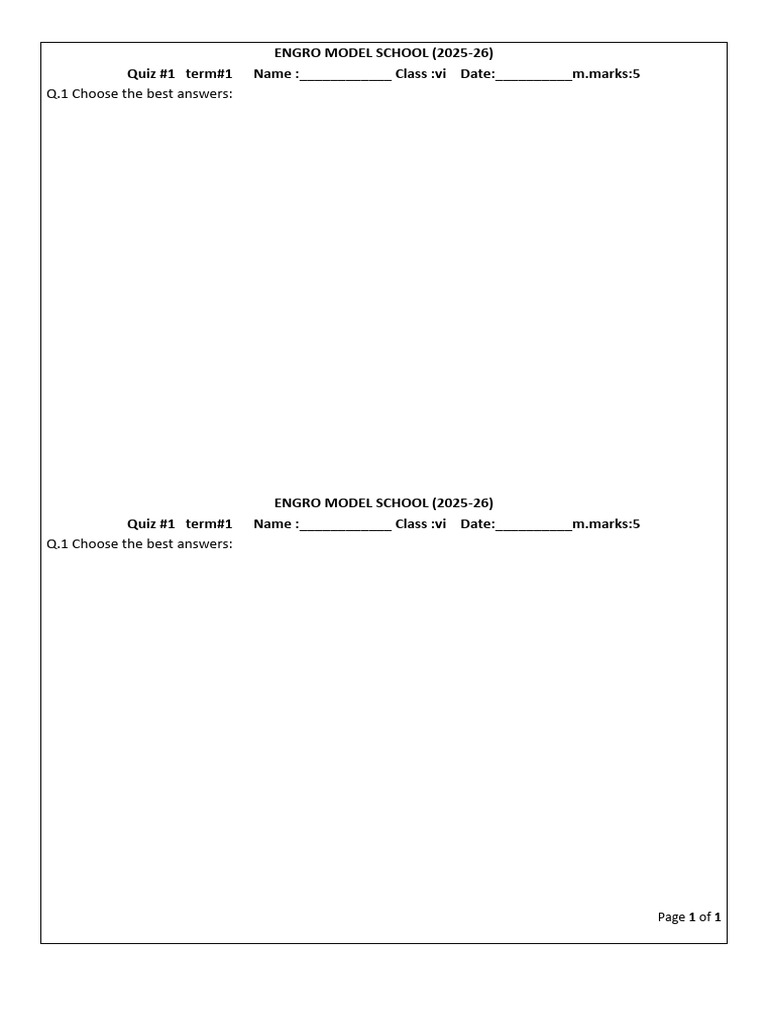Class 6 Prime Time Math Quiz | PDF | Combinatorics | Ring Theory