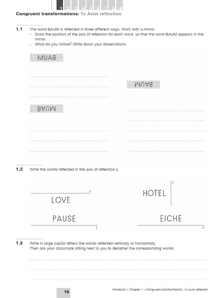 Transformations - Axial Reflection - Workbook | PDF | Triangle | Pool (Cue Sports)