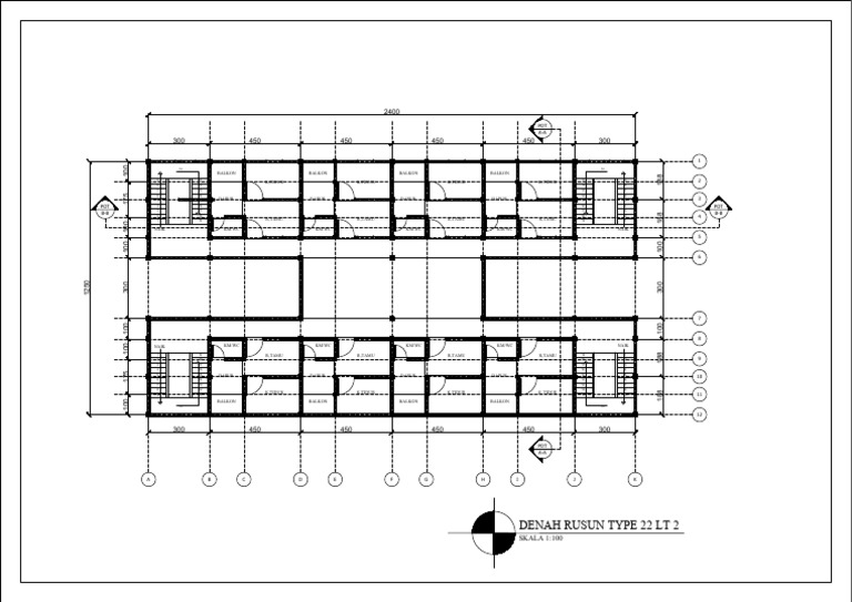 Revisi Denah Rusun Type 22 Lt 2 | PDF