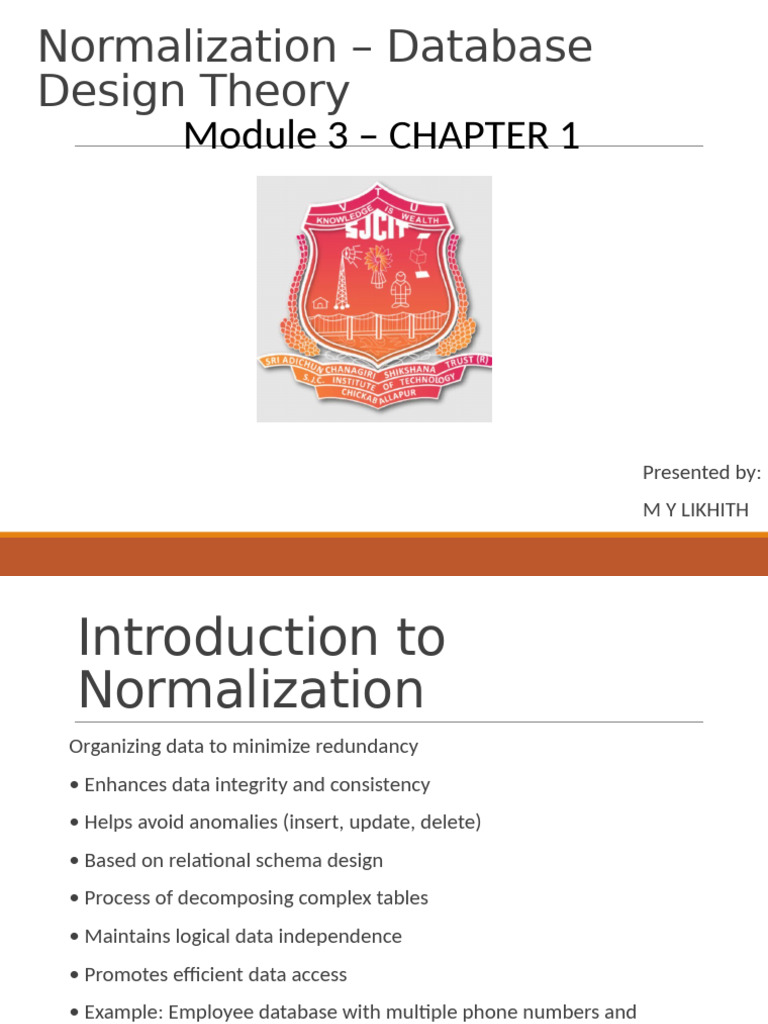 Normalization Module3 Presentation | PDF | Information Technology Management | Information Retrieval