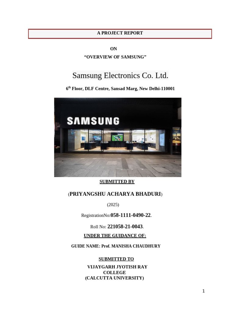 Arpita Working Capita Project (1) - 1 | PDF | Working Capital | Samsung