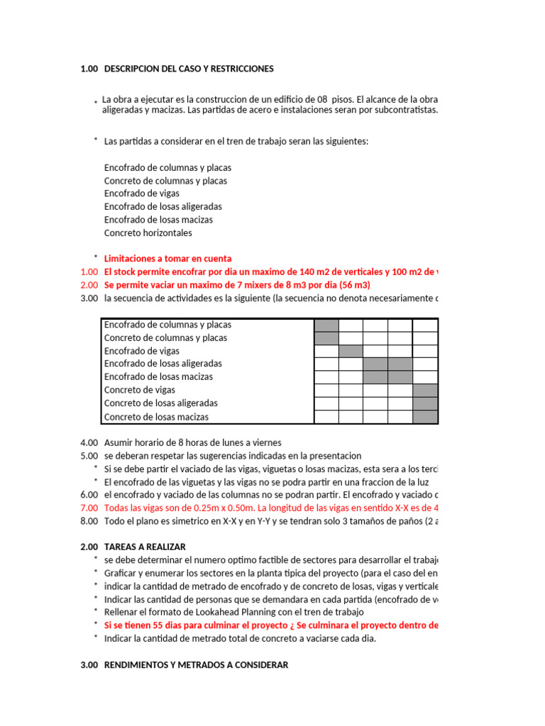 Examen Gabriel Ramos Productividad | PDF | Hormigón | Ingeniería de Edificación