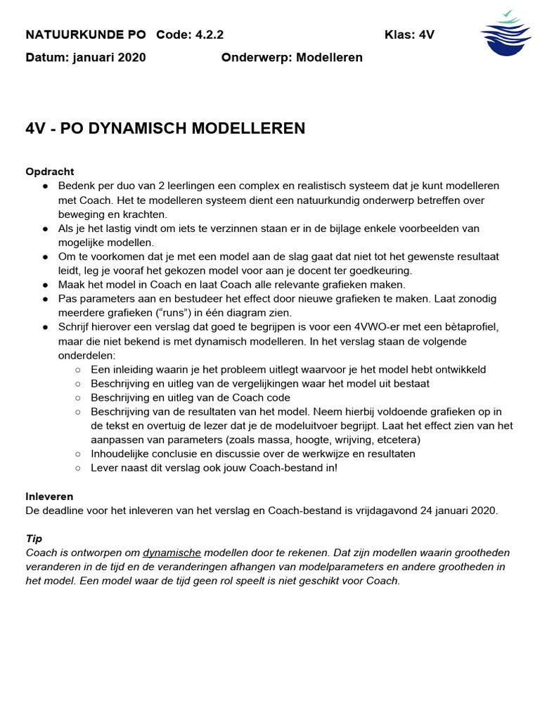 4V - PO Modelleren 2019-2020 | PDF