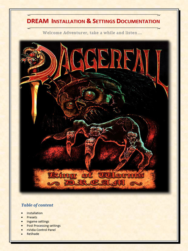 Daggerfall Dream Mod Installation Guide | PDF | Icon (Computing ...