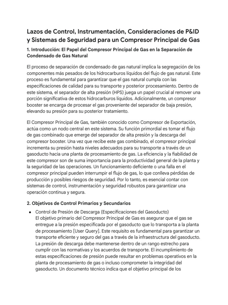 Informe Compresor De Gas De Exportacion Pdf Rodamiento Mecánico