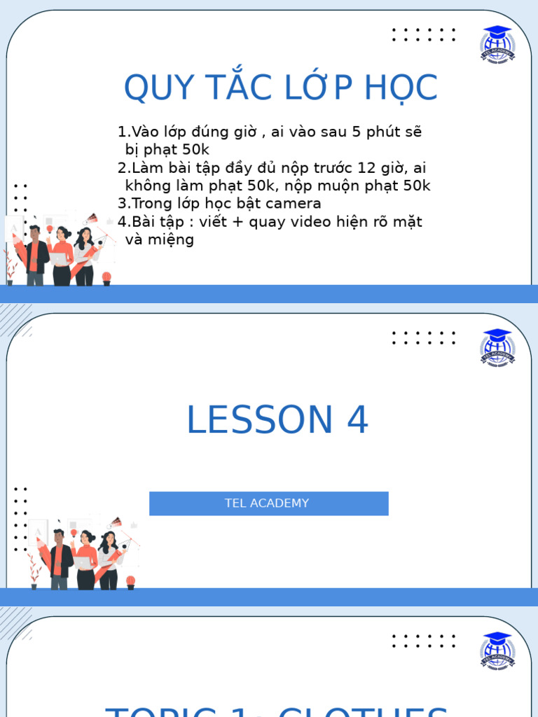 Quy Tắc Lớp Học và Bài Tập | PDF