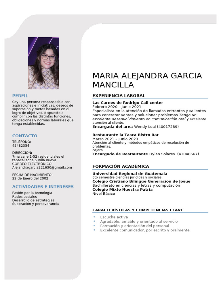 Cv Alejandra Garcia Mancilla | PDF