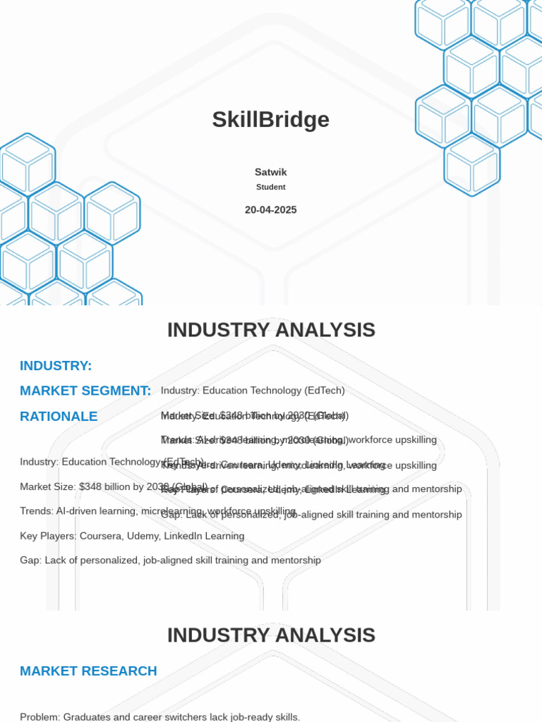SkillBridge Final Presentation Complete | PDF | Mentorship | Educational Technology