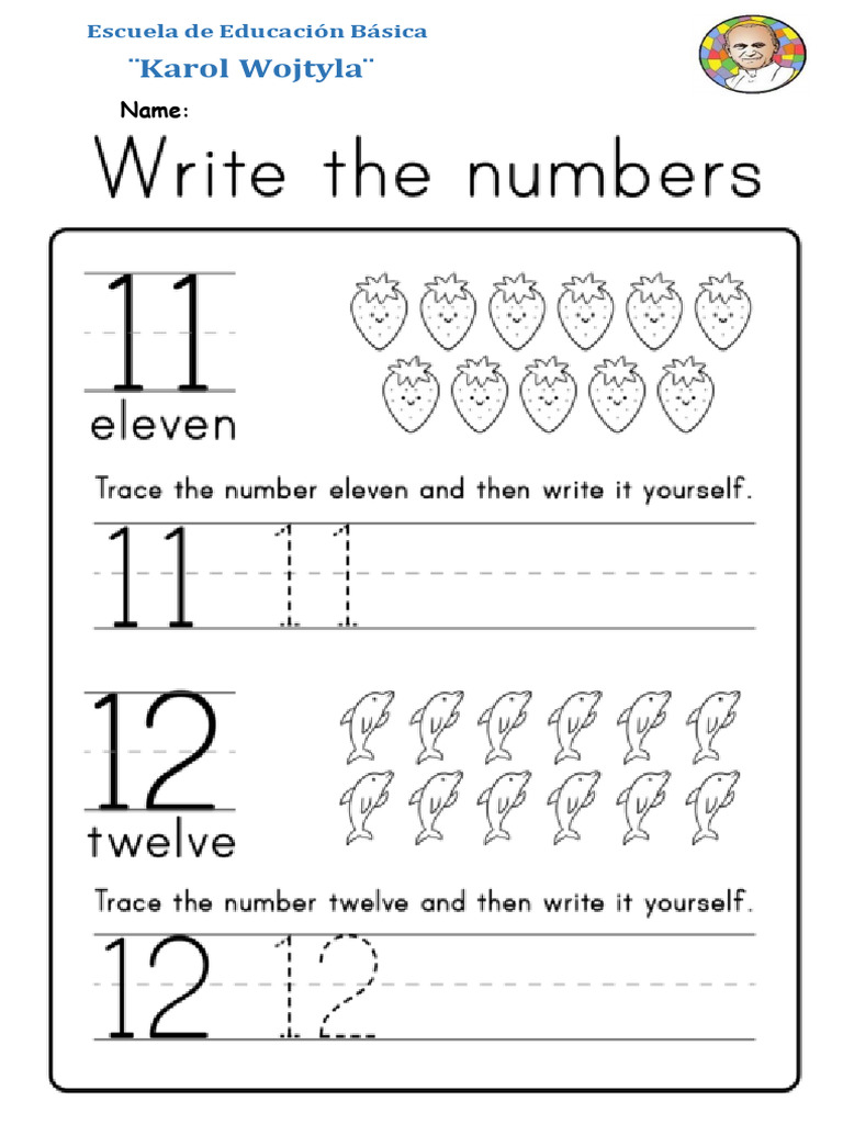Numbers 11 and 12 Worksheet | PDF