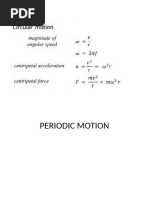 Circular Motion Formula Sheet Class11 | PDF
