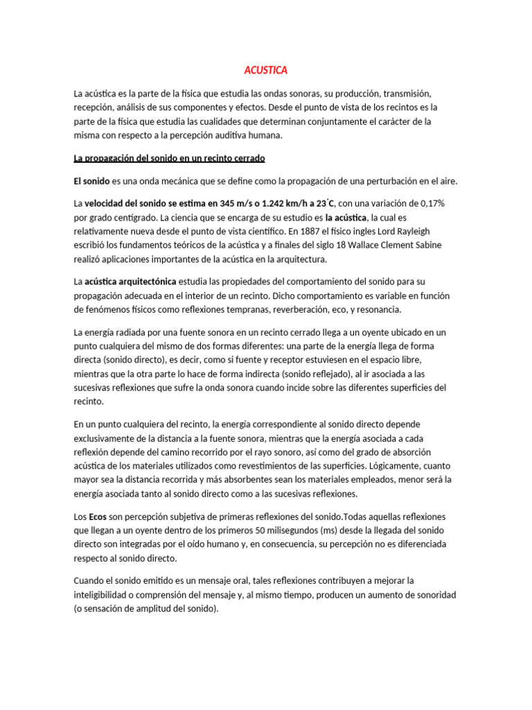 Definición de Ecología Acústica | PDF | Sonido | Acústica