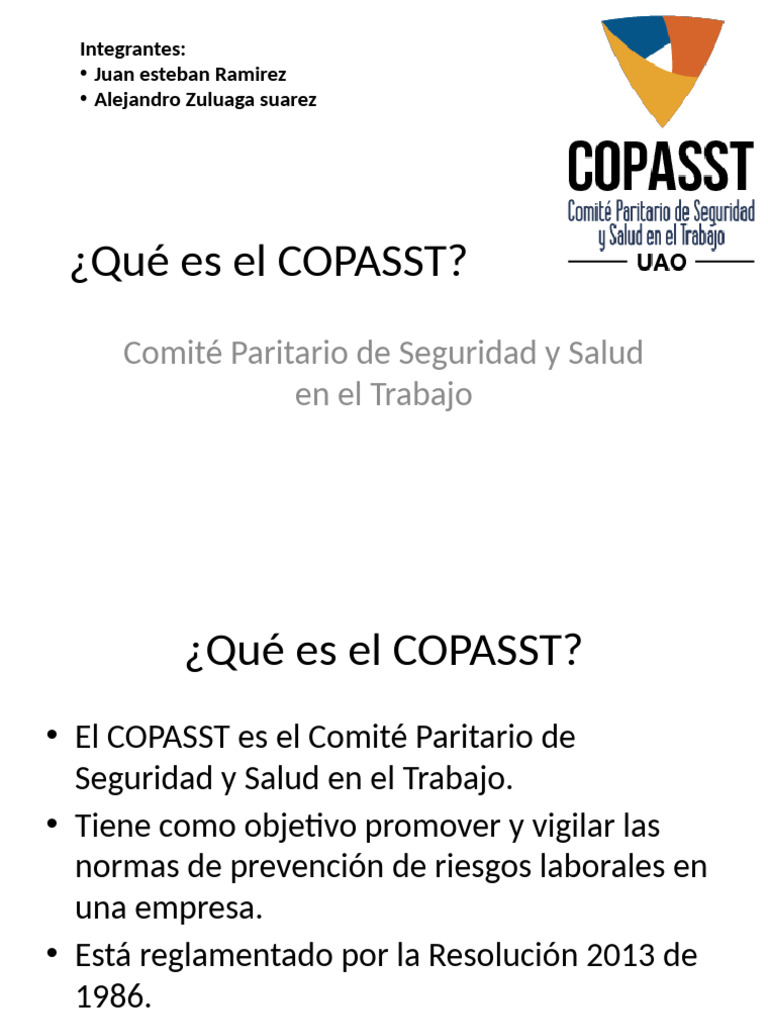 Presentación COPASST | PDF