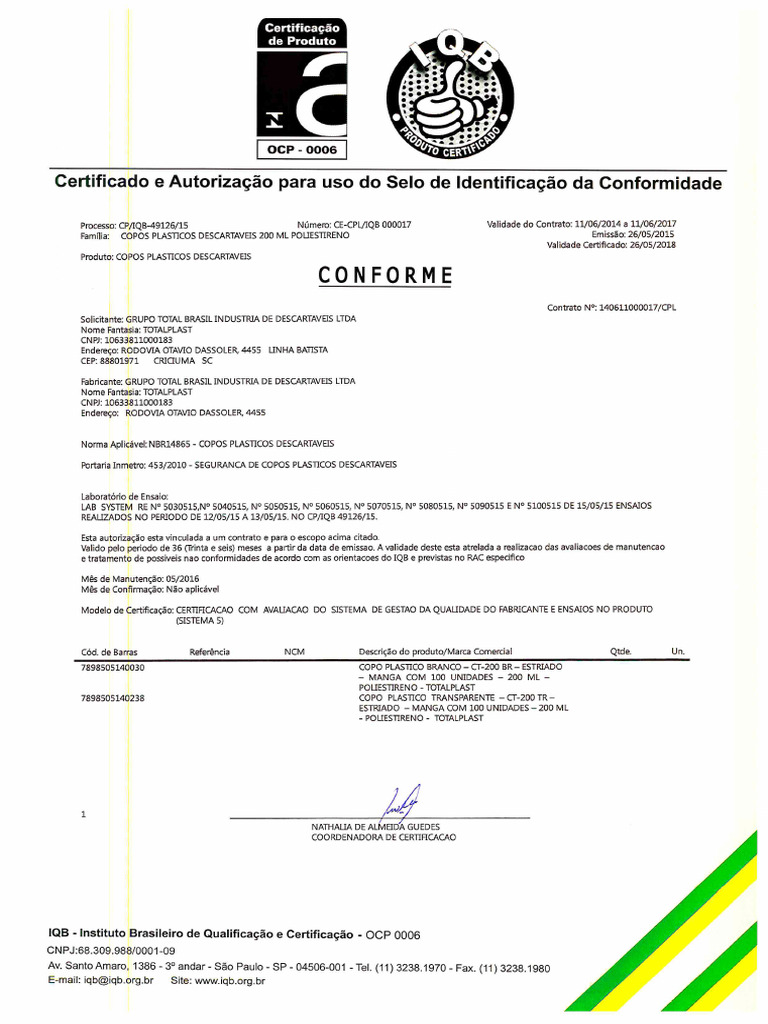 49126-15 Cert. 200ml | PDF
