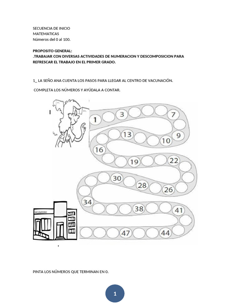 Actividades de Números del 1 al 100 | PDF