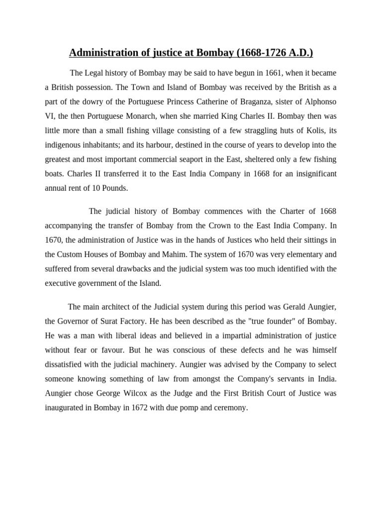 Early Judicial History of Bombay | PDF | Mumbai | Public Sphere