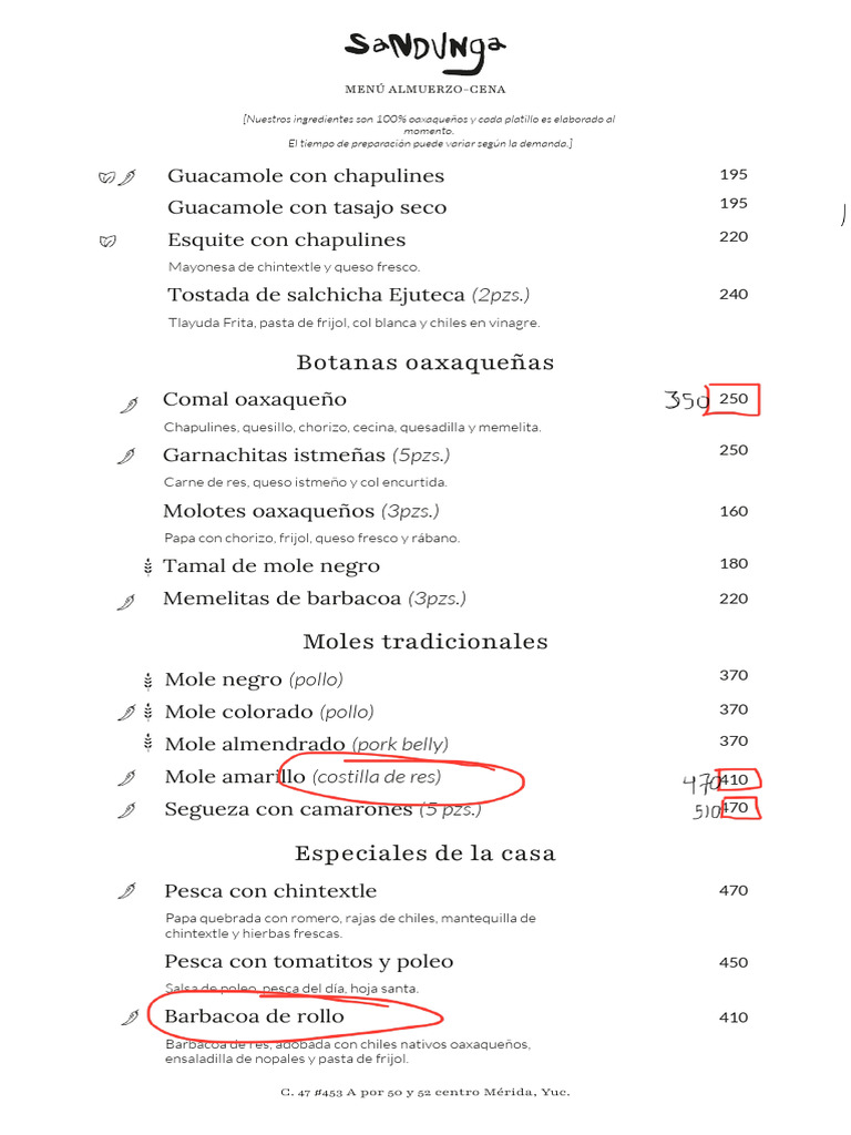 Menu Almuerzo-Cena | PDF | Cocina de las Americas | Cocina norteamericana