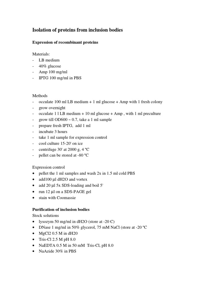 Isolation of Proteins From IB | PDF | Laboratory Techniques | Laboratories