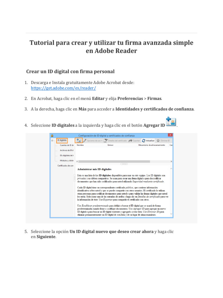 Crear y Usar Firma Digital en Adobe Reader | PDF | Software | Informática