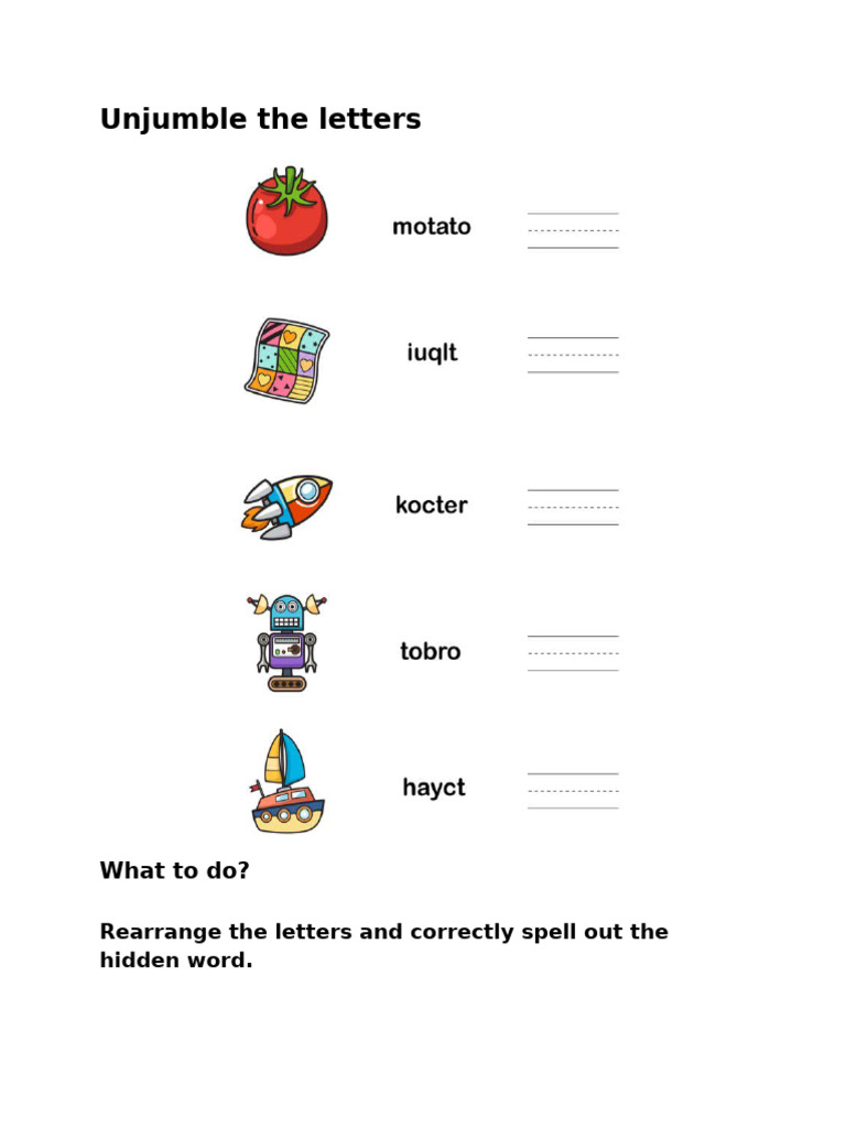Jumble Words VII Eng Literacy Puzzle | PDF
