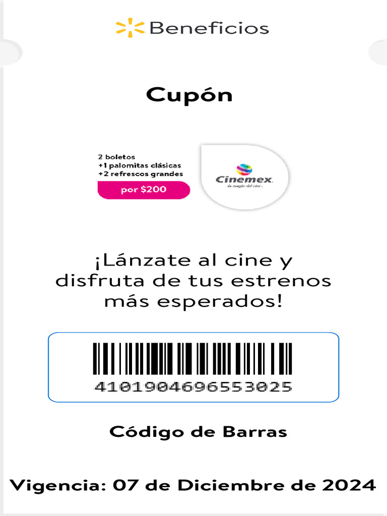 Cupon - ¡Lánzate Al Cin - 4101904696553025 | PDF