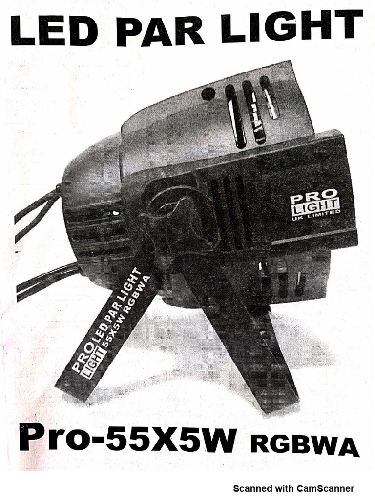 PAR LED 55 LEDS 5W RGBWA PROLIGHT | PDF