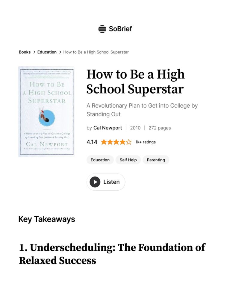How To Be A High School Superstar | PDF | Innovation | Leadership