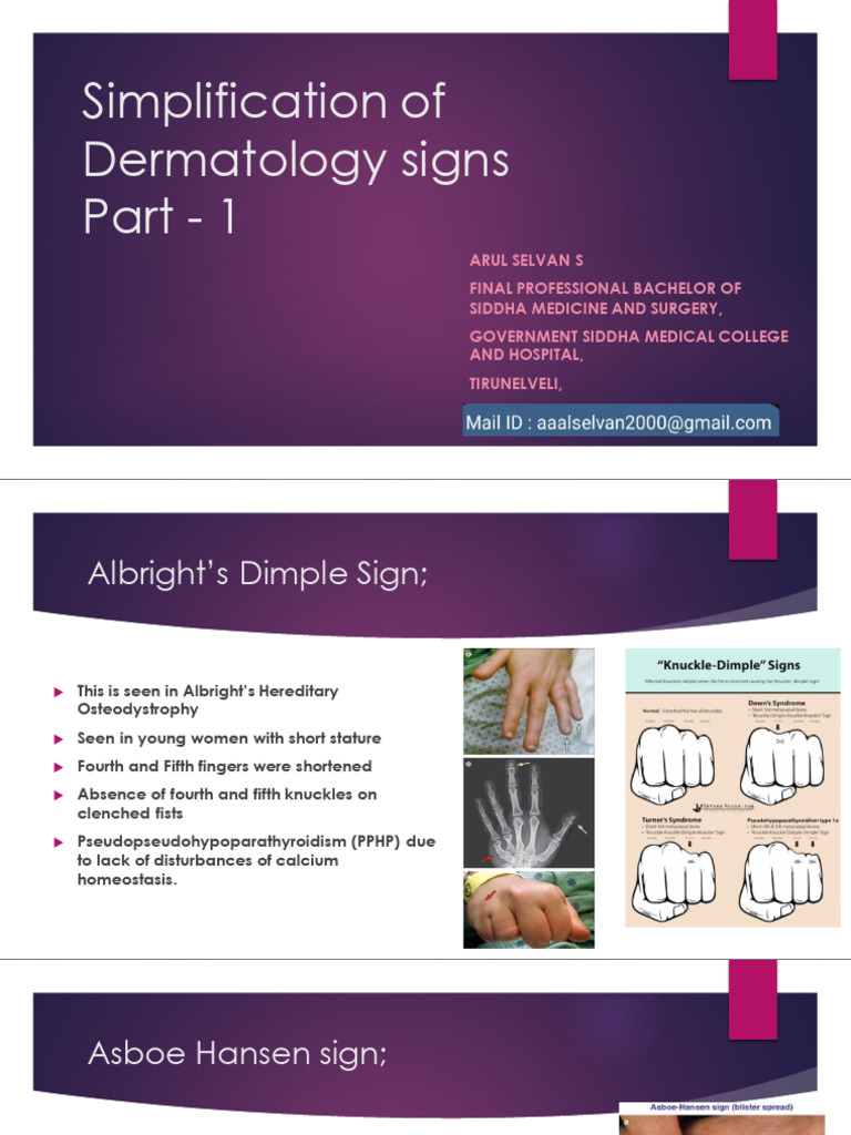 Simplification of Dermatology Signs, Part 1 (Arul Selvan) (Z-Library ...