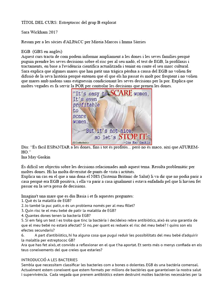 EGB Català Sara Wickham GBS3 | PDF