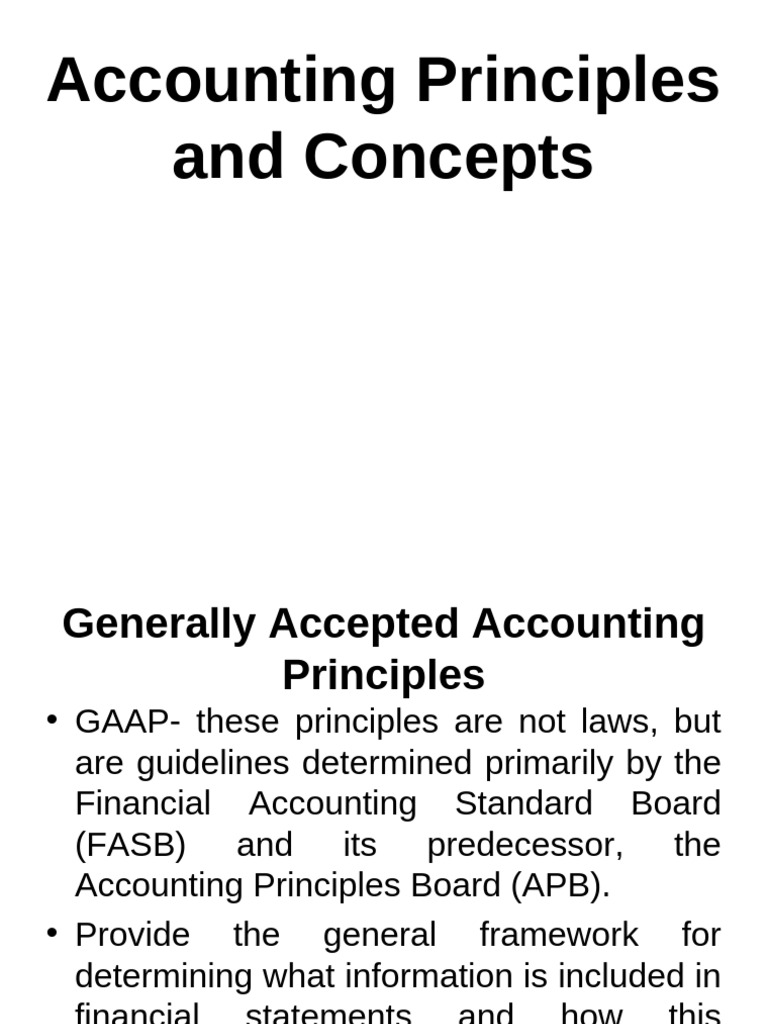 Accounting Principles and Concepts | PDF | Going Concern | Audit