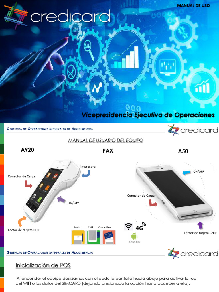 Manual de Uso del POS Pax A50 y A920 | PDF | Informática