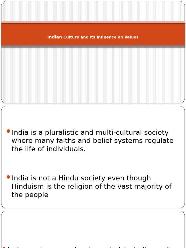 Indian Culture and Its Influence on Values | PDF | Vedas | Bhagavad Gita
