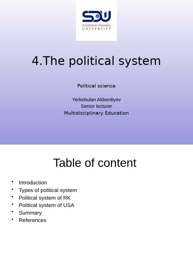 4.the Political System | PDF | System | State (Polity)