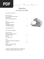 Valentine - Carol Ann Duffy - Poetry - Edexcel English Literature GCSE ...