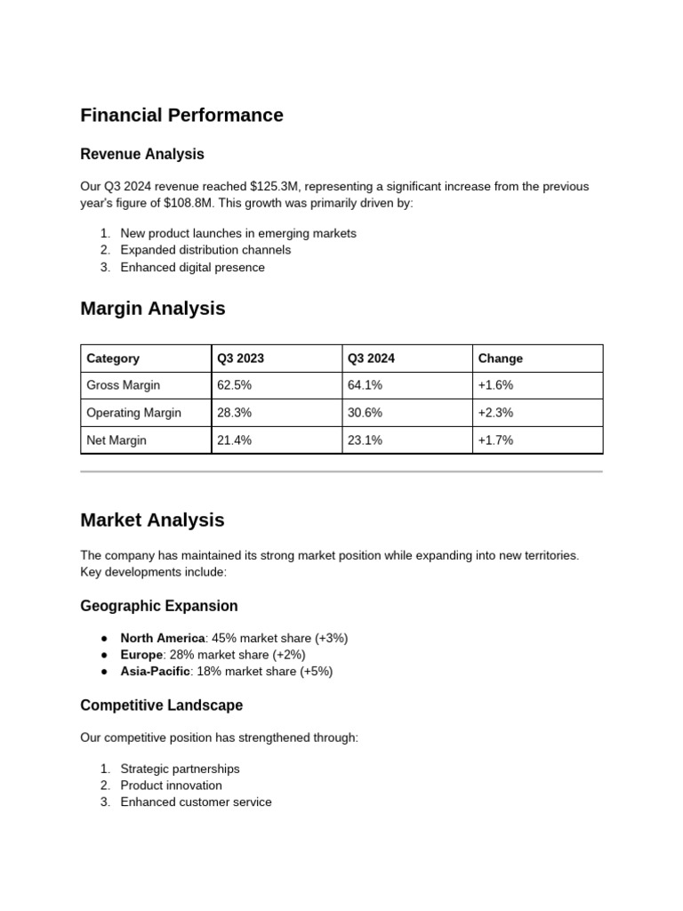 Financial Performance: Revenue Analysis | PDF