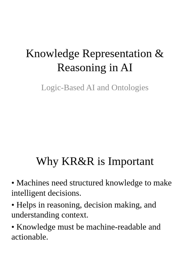 KR&R AI Presentation | PDF | Logic | Deductive Reasoning