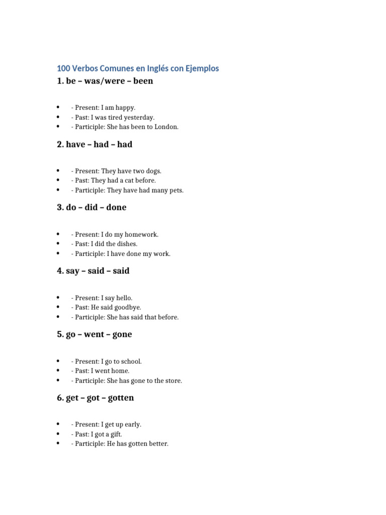 100_Verbos_Comunes_Ingles_FINAL (1) | PDF