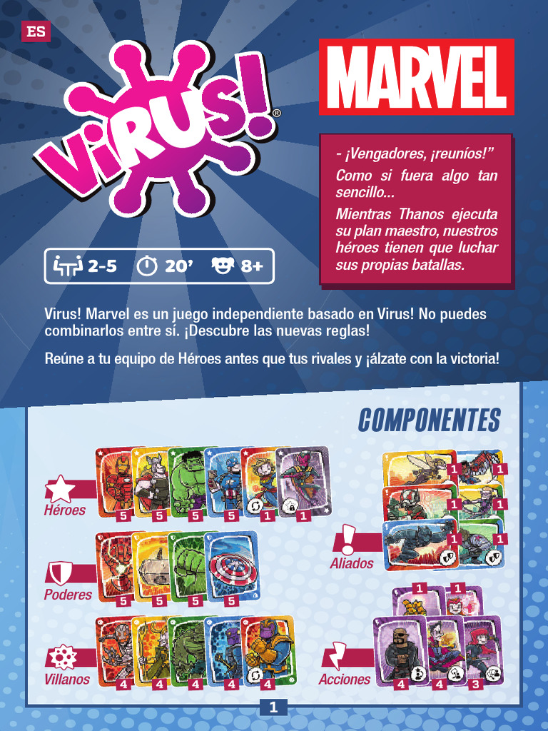 Reglas del juego Virus! Marvel | PDF