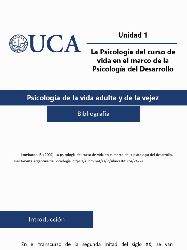 U1 - La Psicología Del Curso de Vida en El Marco de La Psicología Del Desarrollo | PDF ...