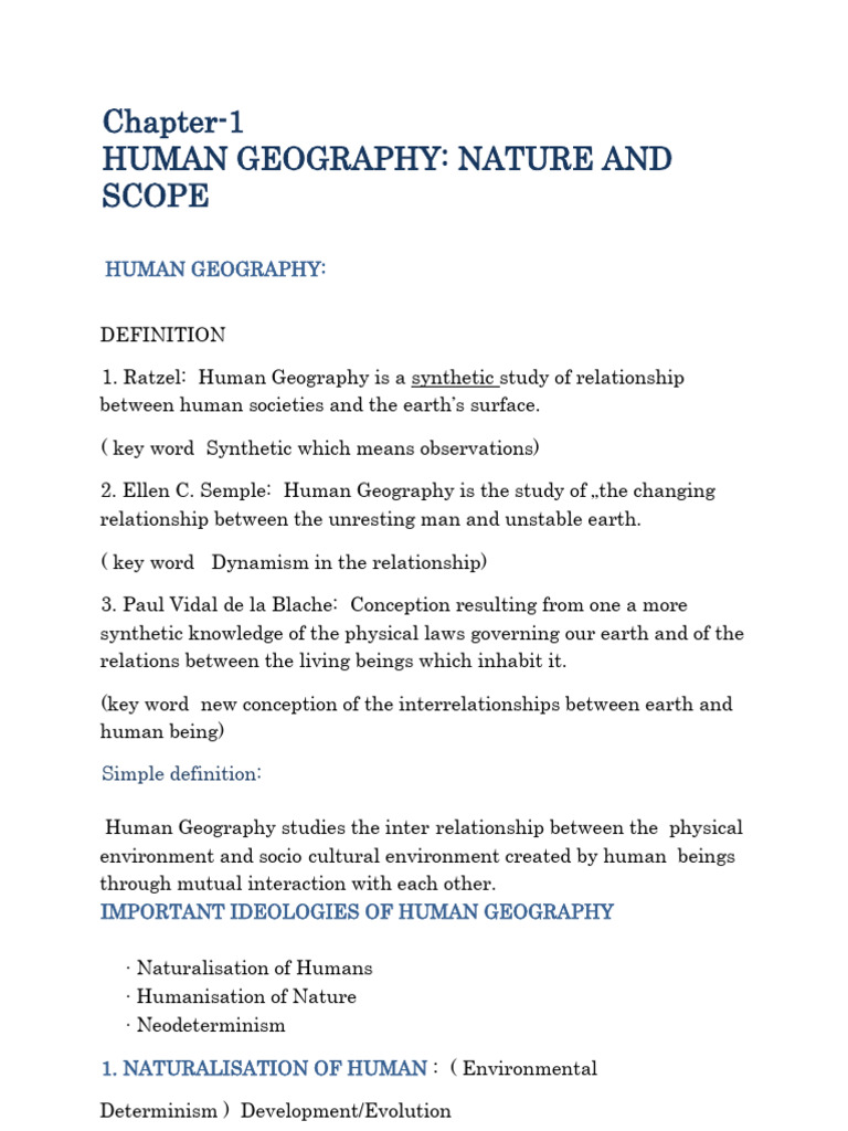L-1 Human Geography Nature and Scope | PDF | Geography | Nature
