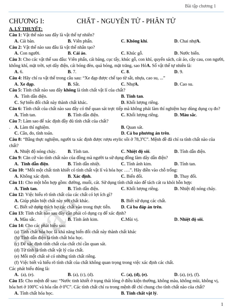 130 cau trac nghiem chuong 1 hoa 8-đã chuyển đổi (ĐA) | PDF