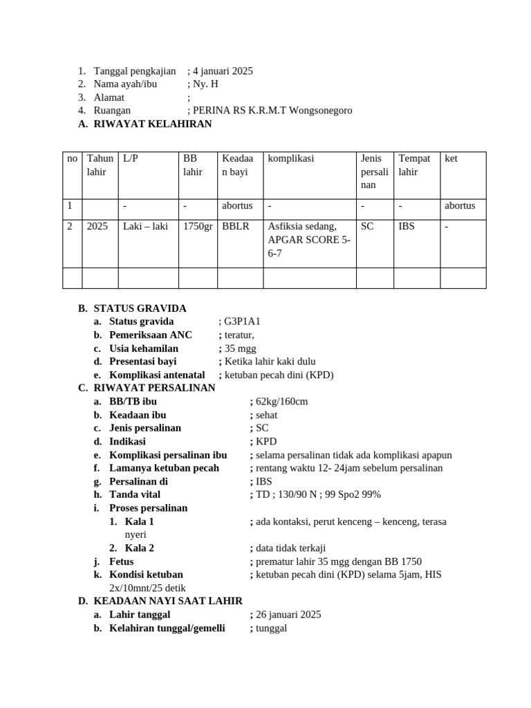 ASKEP BBL PERINA Implementasi SUDAH Di Urutkan | PDF