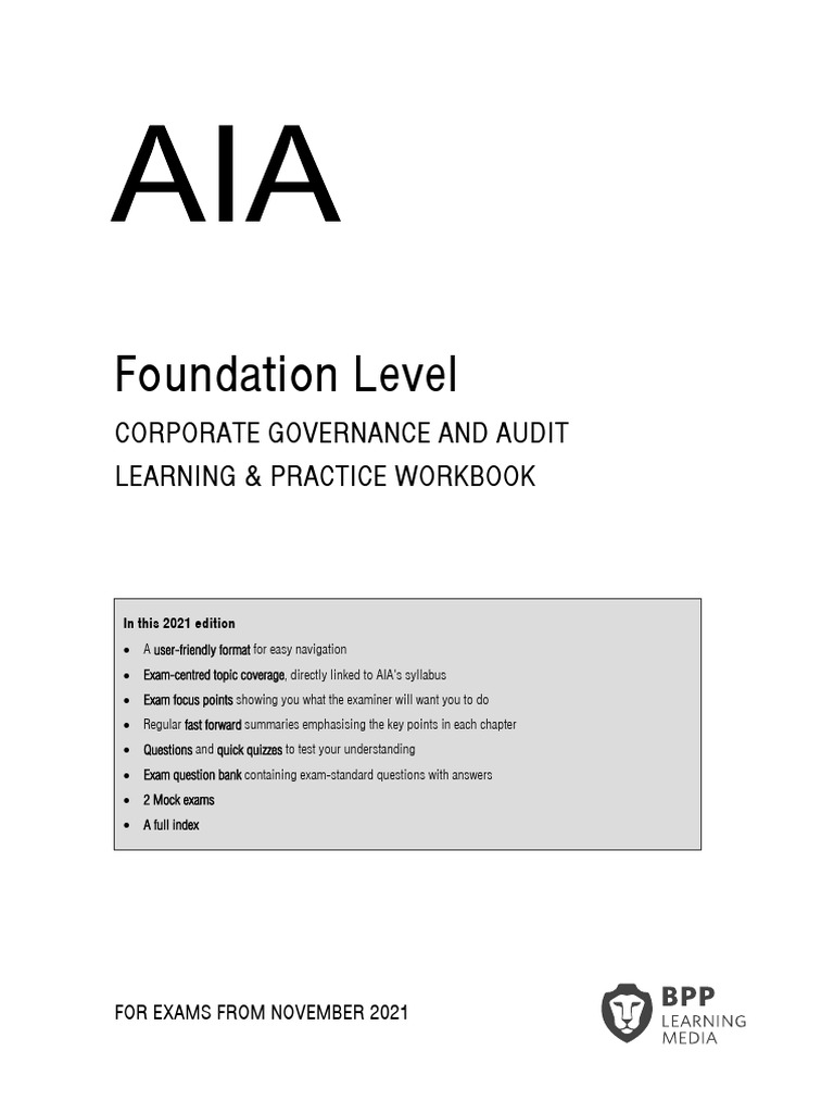 AIA Corporate Governance and Audit (1) | PDF | Accounting | Knowledge