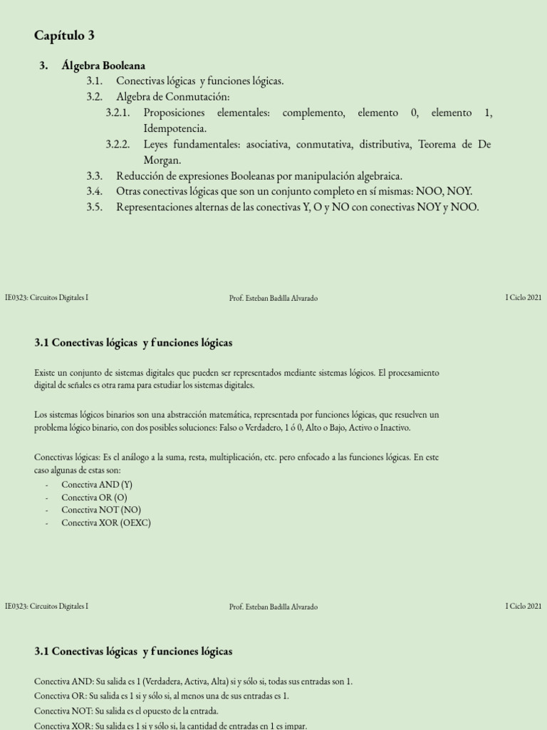 Capítulo 3 | PDF | Puerta lógica | Álgebra de Boole