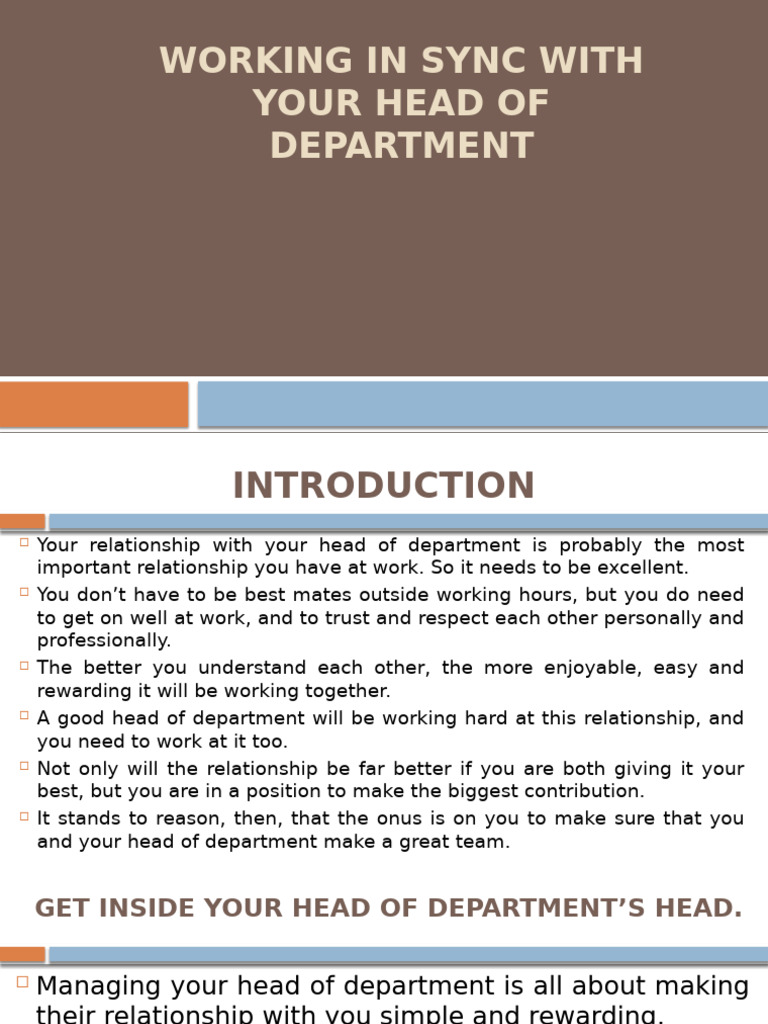 Working With Your Head of Department | PDF | Anger | Emotions