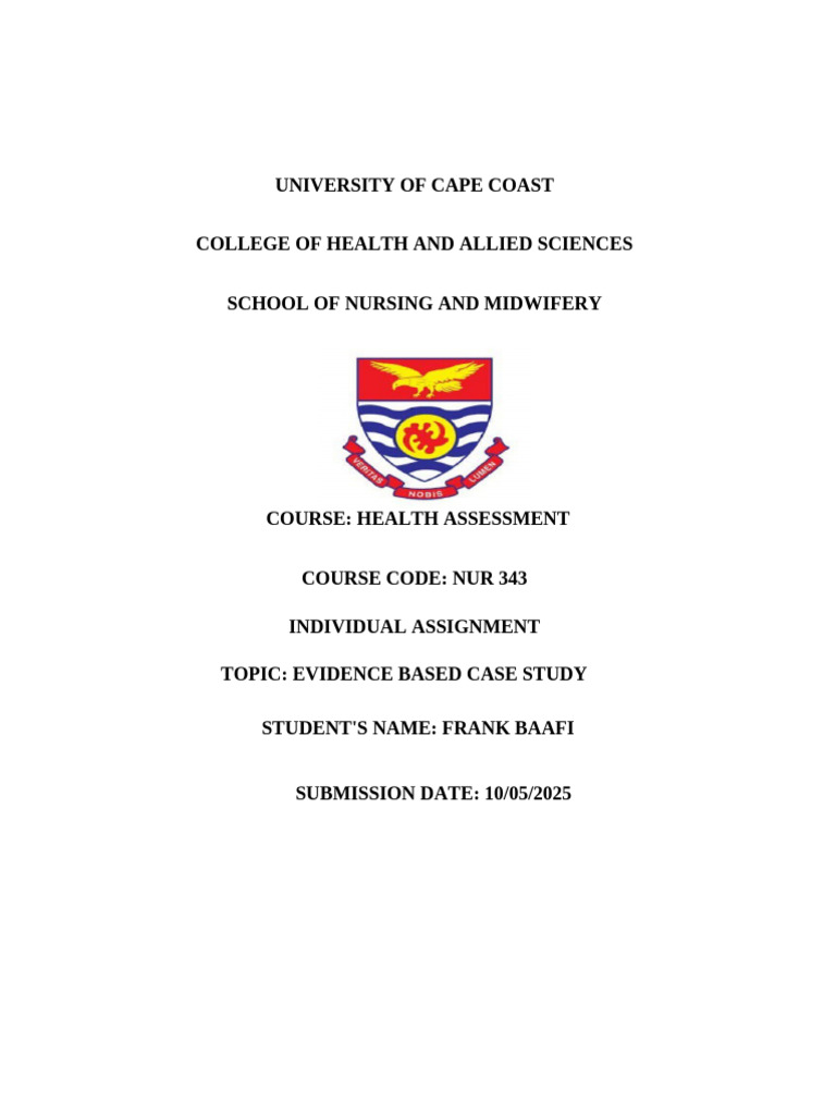 Frank Baafi, Health Ass. Assignment | PDF | Asthma | Cough