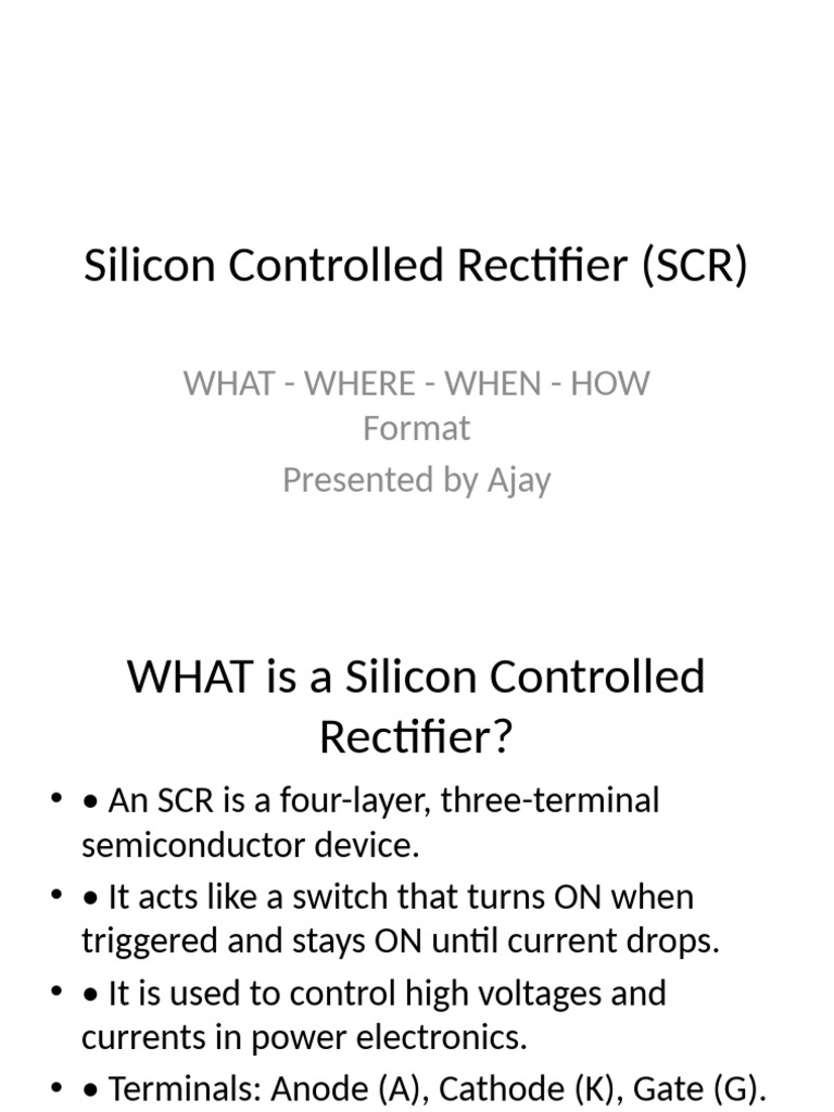 SCR Seminar PPT What Where When How by Ajay | PDF